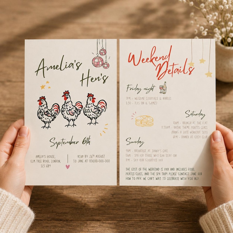 Editable Hen Party Invitation | Save the Date Bachelorette Template ...