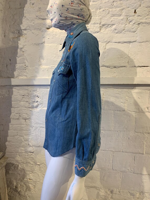 Rare Vintage 1970s Folk Marshall Lester Denim Jeans E… - Gem
