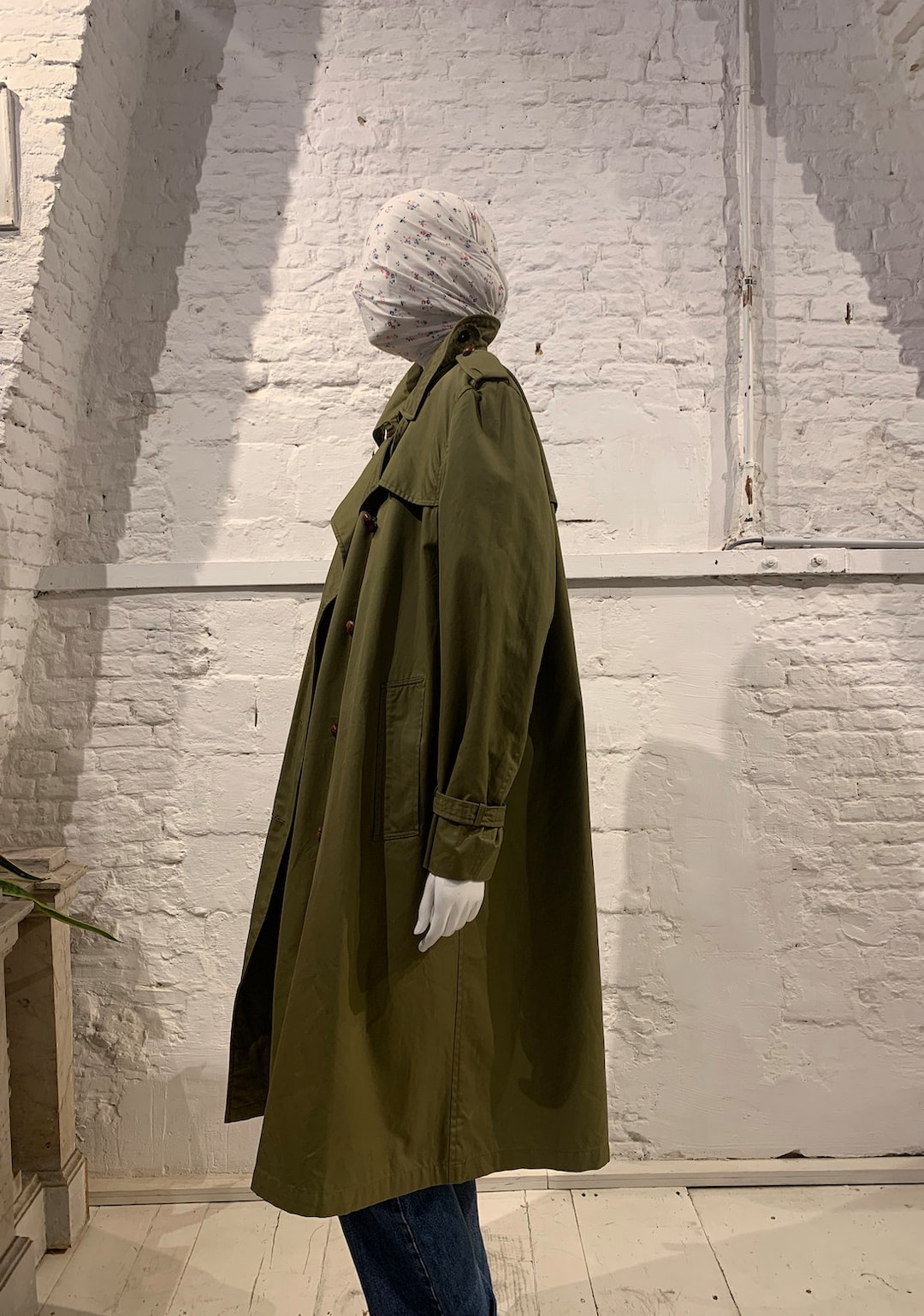 Rare Vintage 1960s Military Cotton Army Green Belgium Coat Overcoat ...