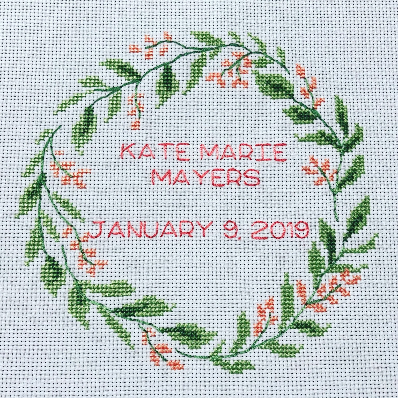 Custom Cross Stitch Birth Announcement - Etsy