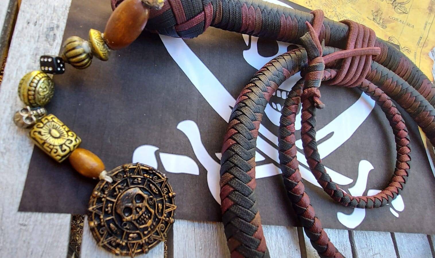 The Pirate Whip. 5ft Paracord Snake Whip With Beads - Etsy