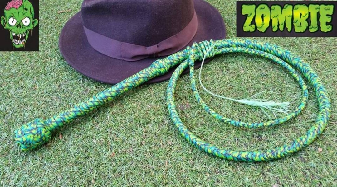 Paracord Zombie Whip 6.5 Ft Fully Waxed Shot Core and Compass - Etsy