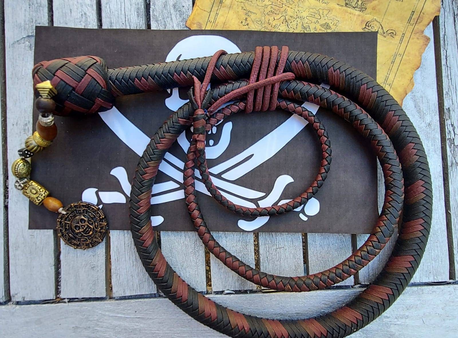 The Pirate Whip. 5ft Paracord Snake Whip With Beads | Etsy UK