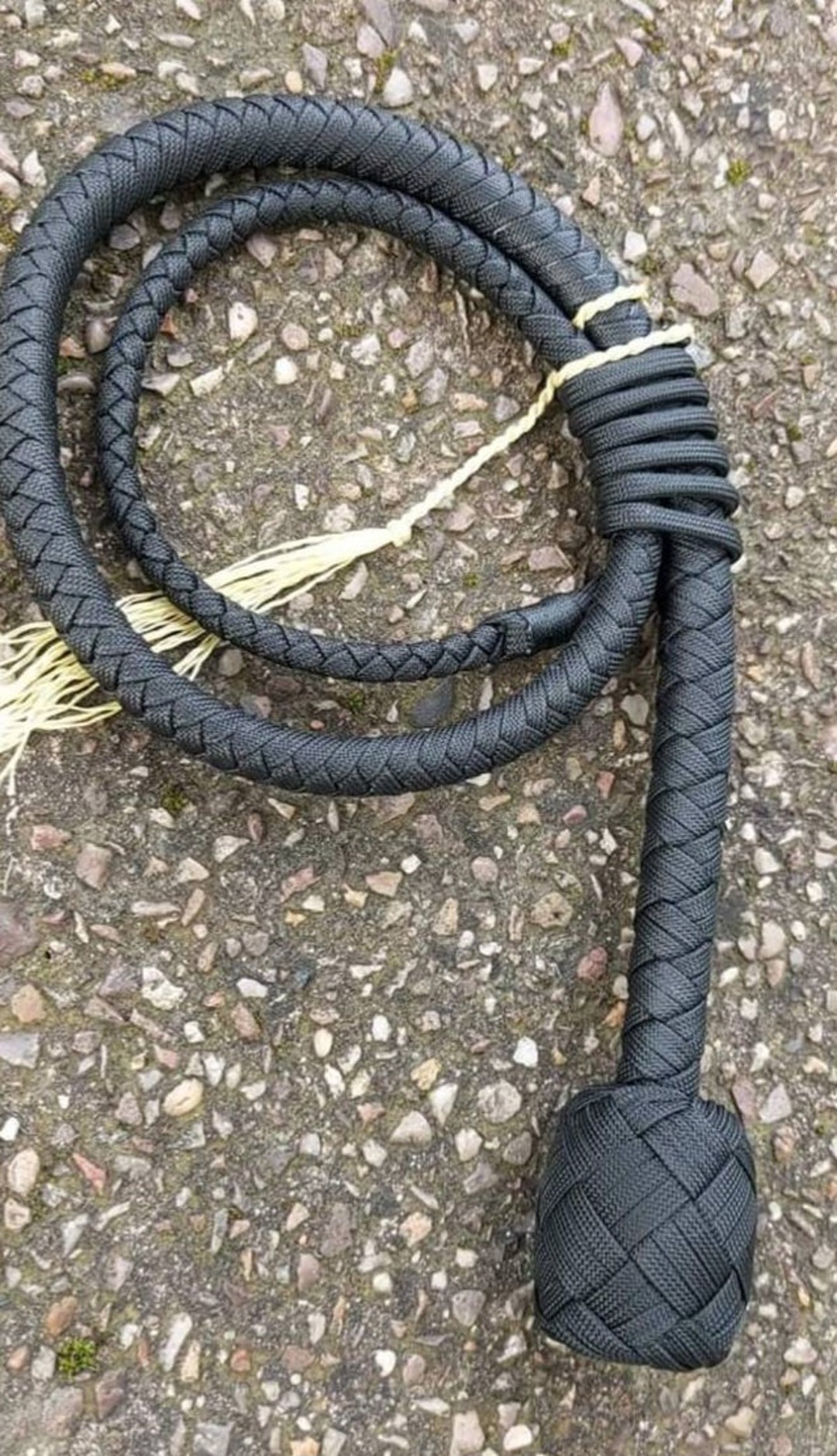 Paracord Pocket Whip 30 Inch Snake Whip in Black, Shot Loaded Core and ...