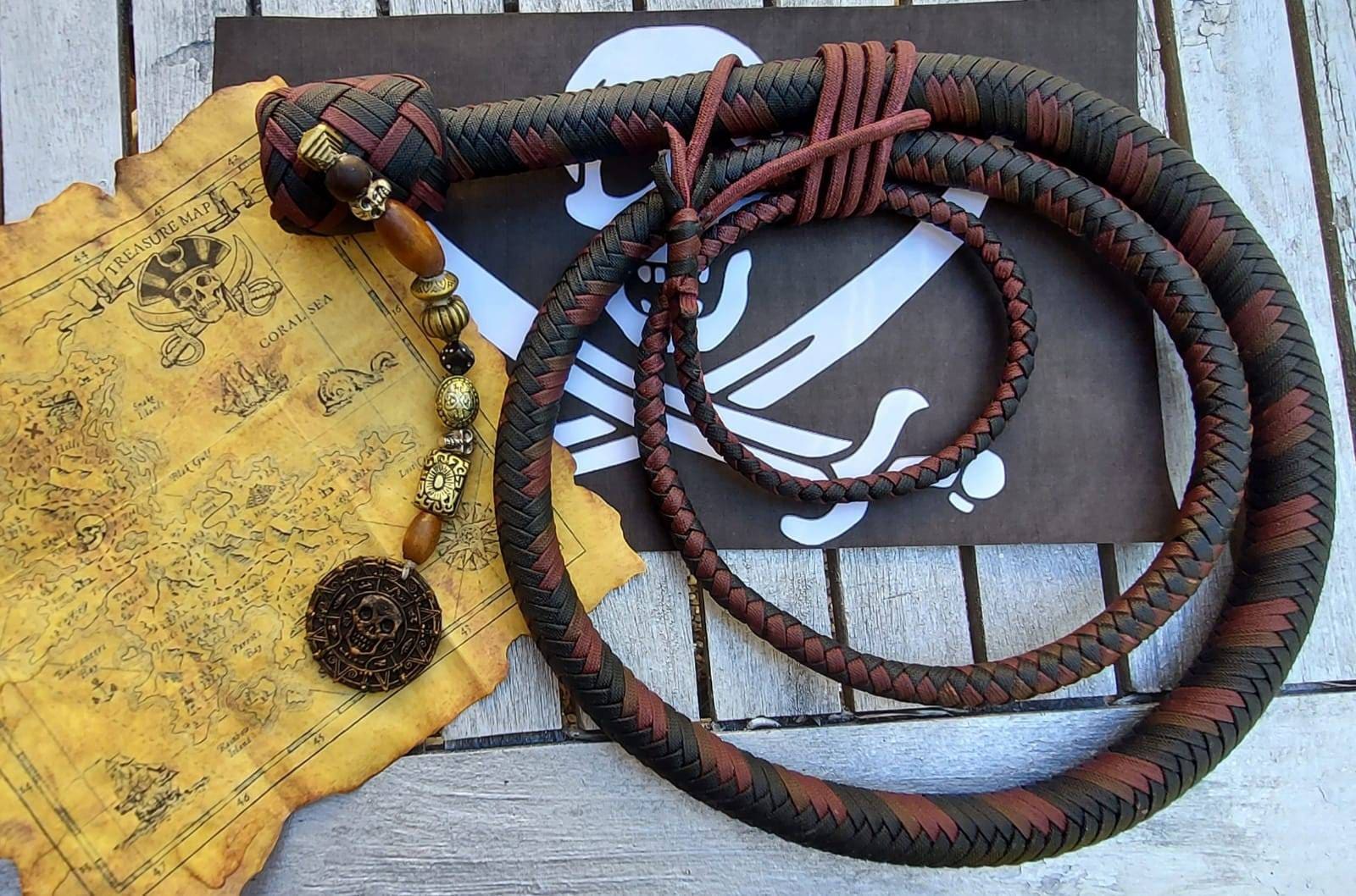 The Pirate Whip. 5ft Paracord Snake Whip With Beads | Etsy