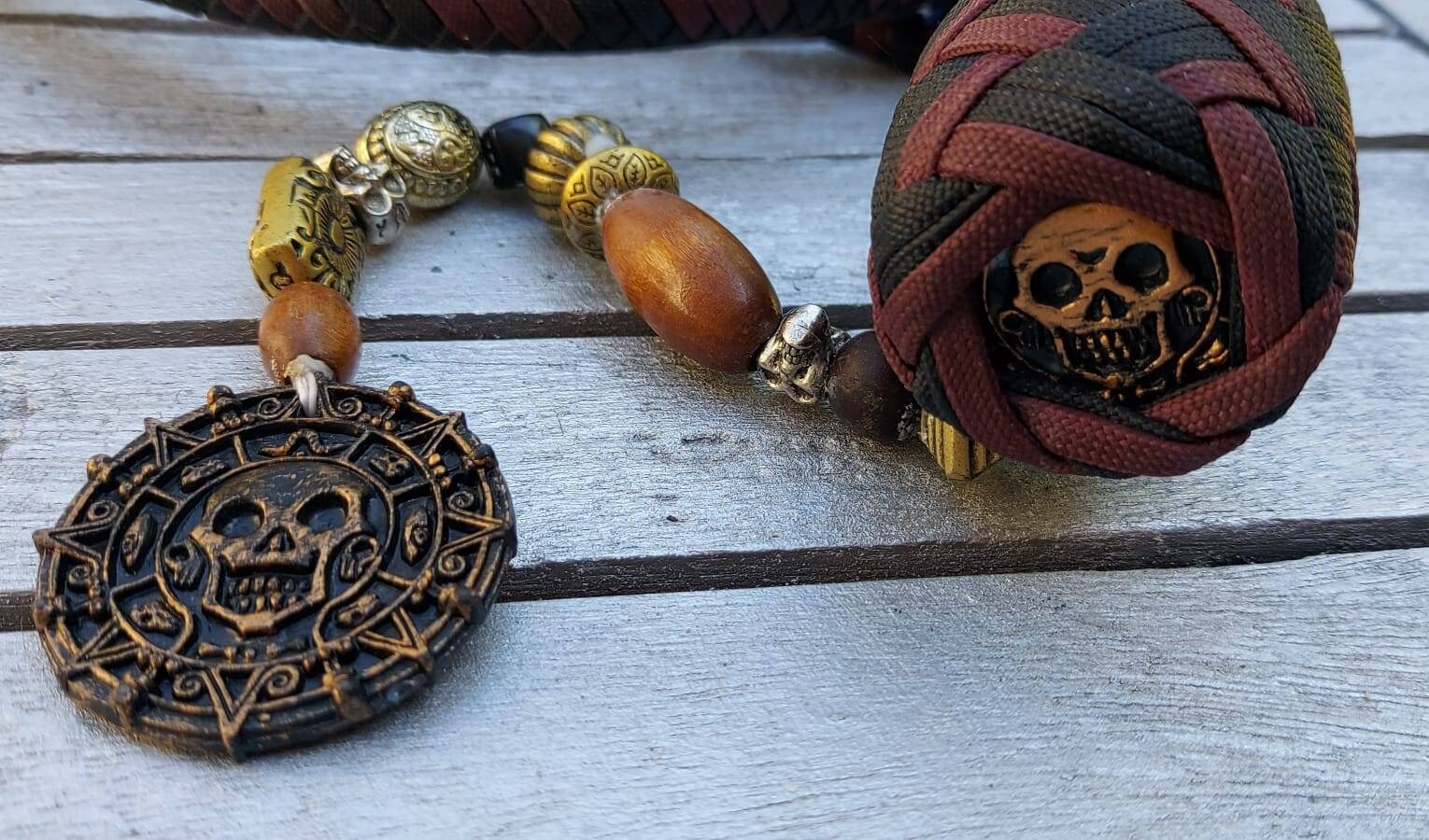 The Pirate Whip. 5ft Paracord Snake Whip With Beads | Etsy UK