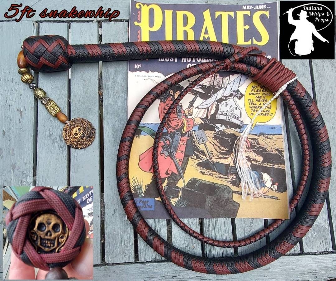 The Pirate Whip. 5ft Paracord Snake Whip With Beads - Etsy UK