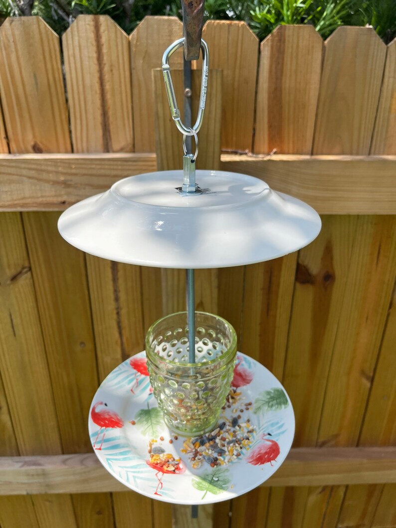 Retro Pink Flamingo Blue/green Palm Leaf Repurpose DIY Bubble Glass ...