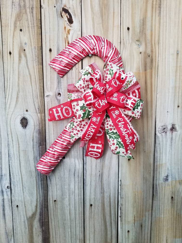Christmas Candy Cane Front Door Decoration Peppermint Happy Holidays ...