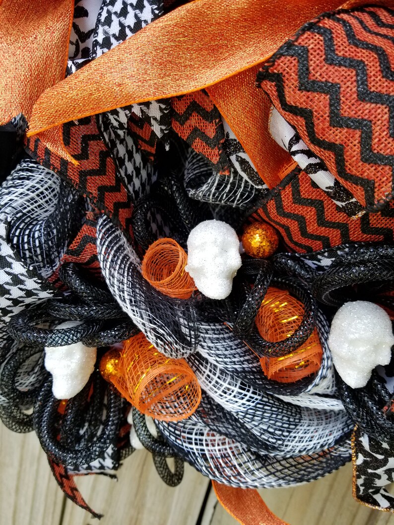 Vintage Halloween Wicked Witch Snake Oil Orange and Black Deco Mesh DIY ...