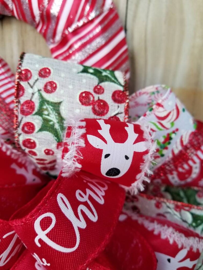 Christmas Candy Cane Front Door Decoration Peppermint Happy Holidays ...