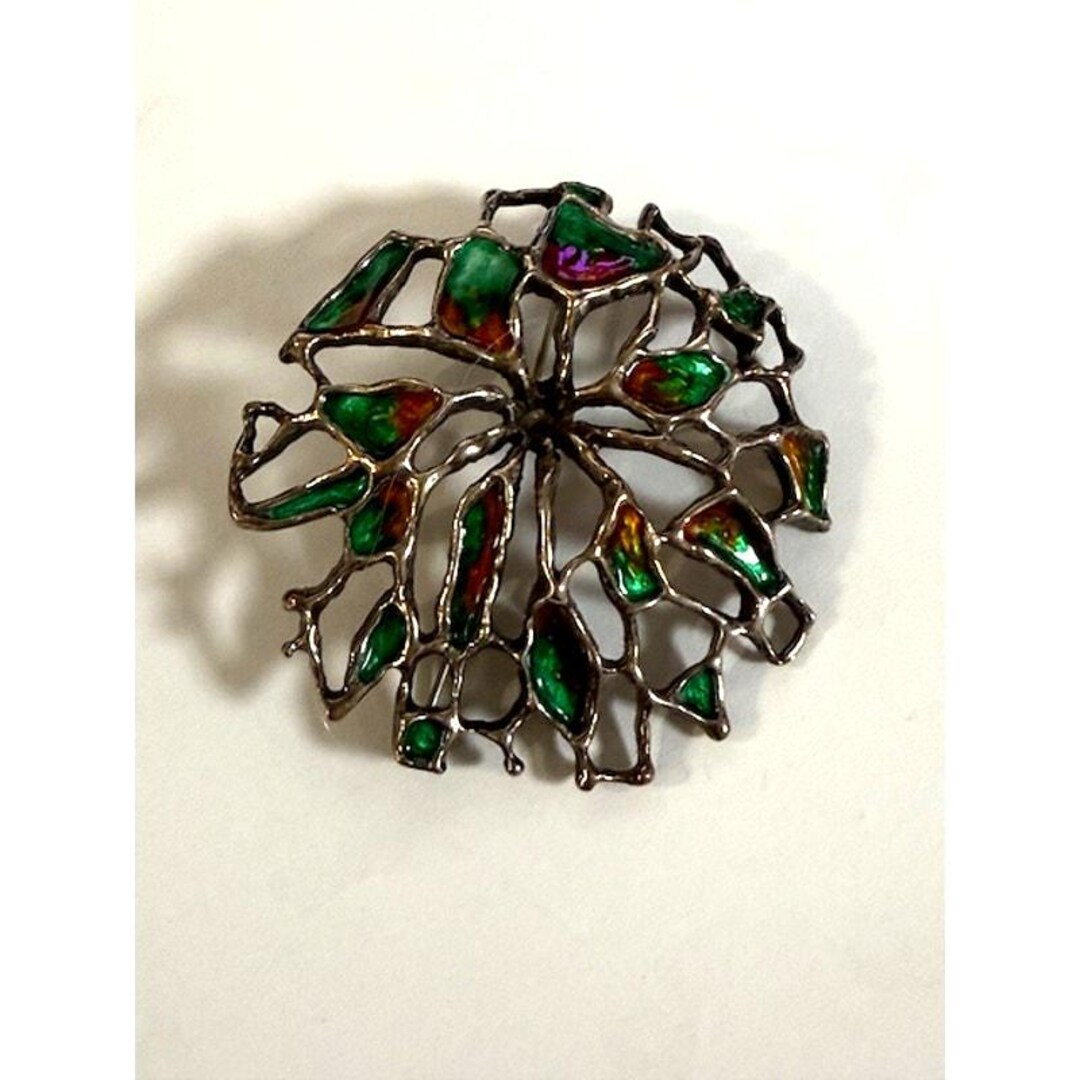 Karl Otteren David Andersen Sterling Enamel Brooch Norway Mid Century ...
