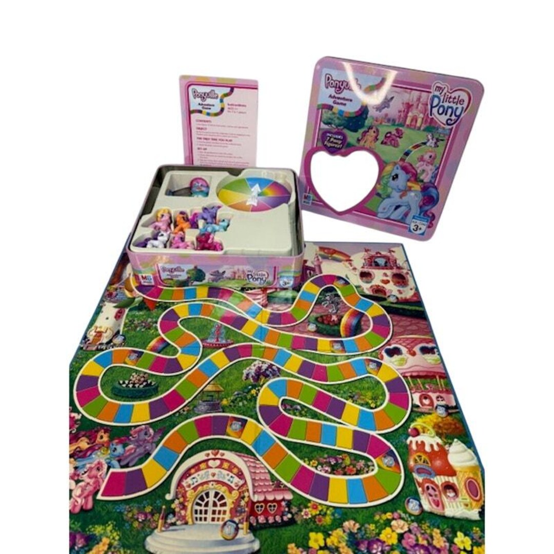 My Little Pony Ponyville Adventure Game in Tin W/ 7 Pony Figures ...