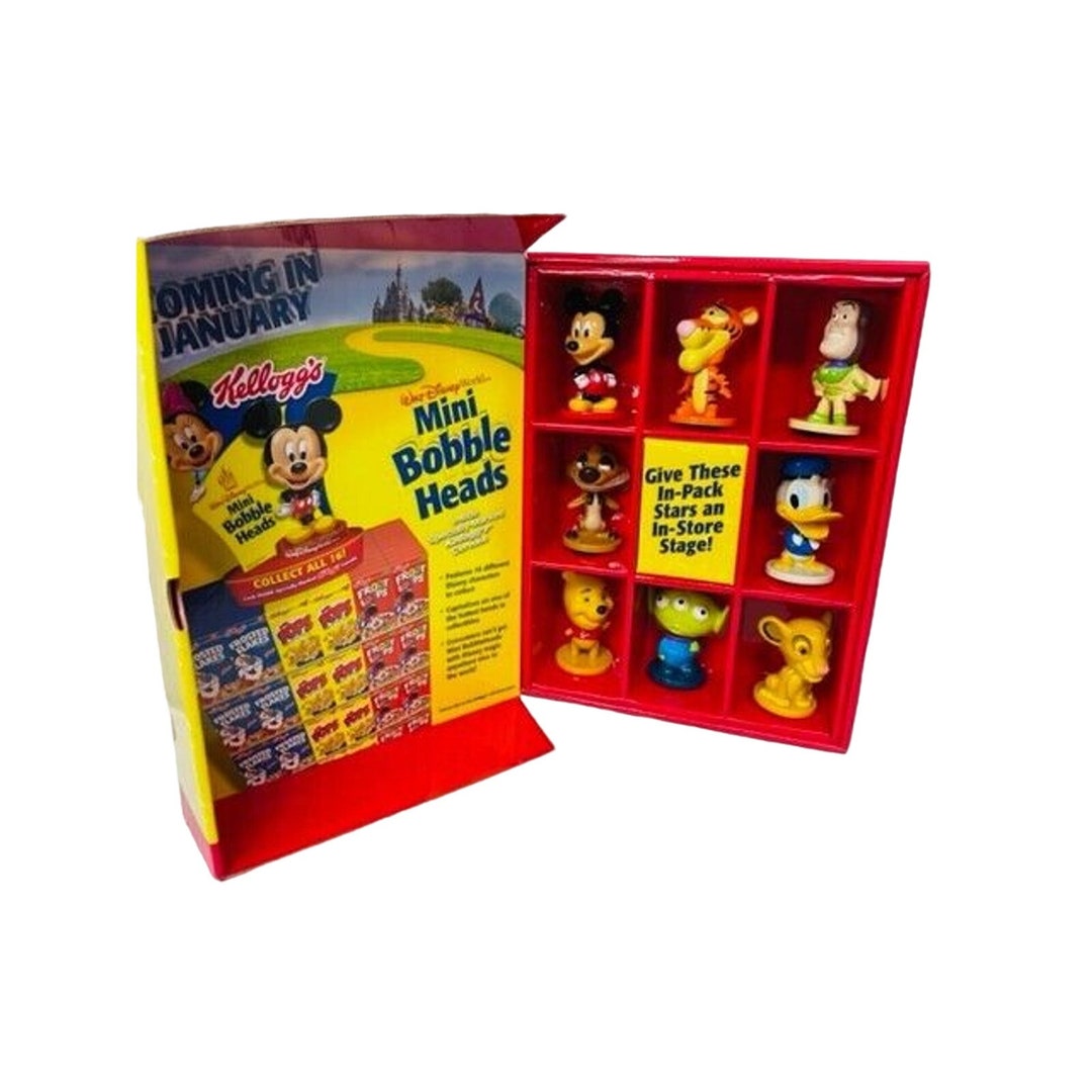 KELLOGGS Disney Mini BOBBLE HEADS Collection 2003 Display Box for Store ...