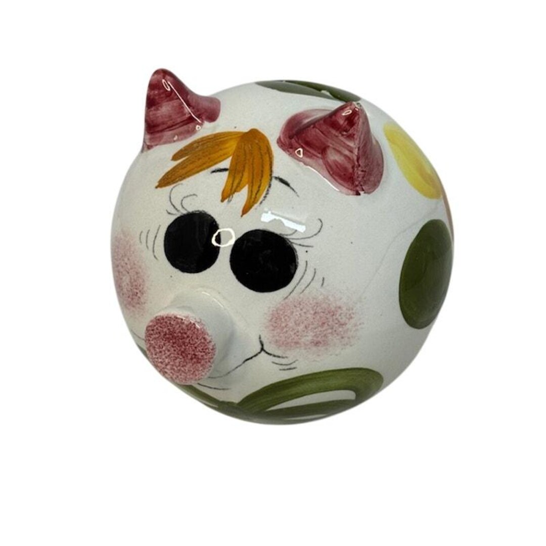 Vintage Quadrifoglio Ceramic Piggy Bank Whimsical Italy - Etsy