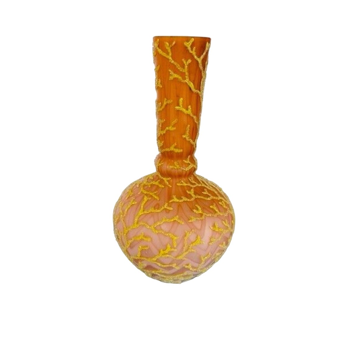 Satin Glass Coralene Seaweek Pitcher Ewer Vase Victorian Ruby Shading ...