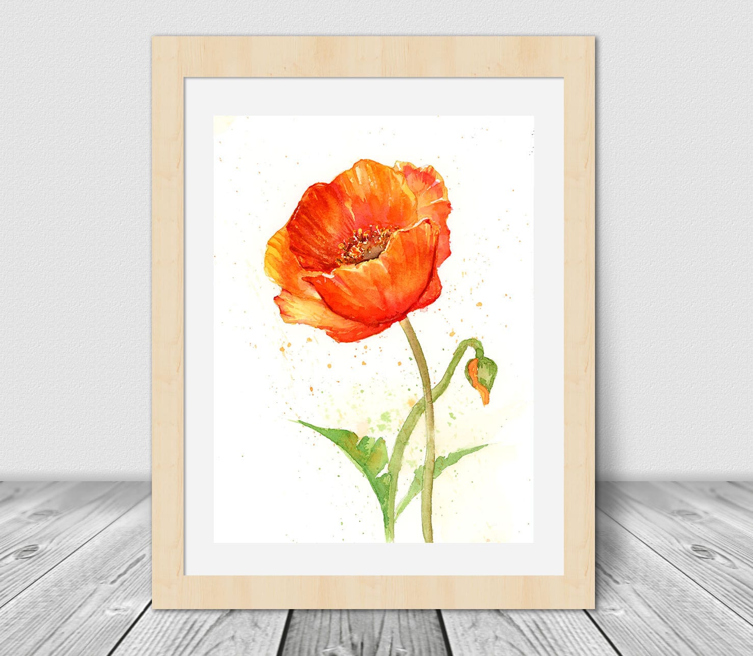 Orange Poppy Painting