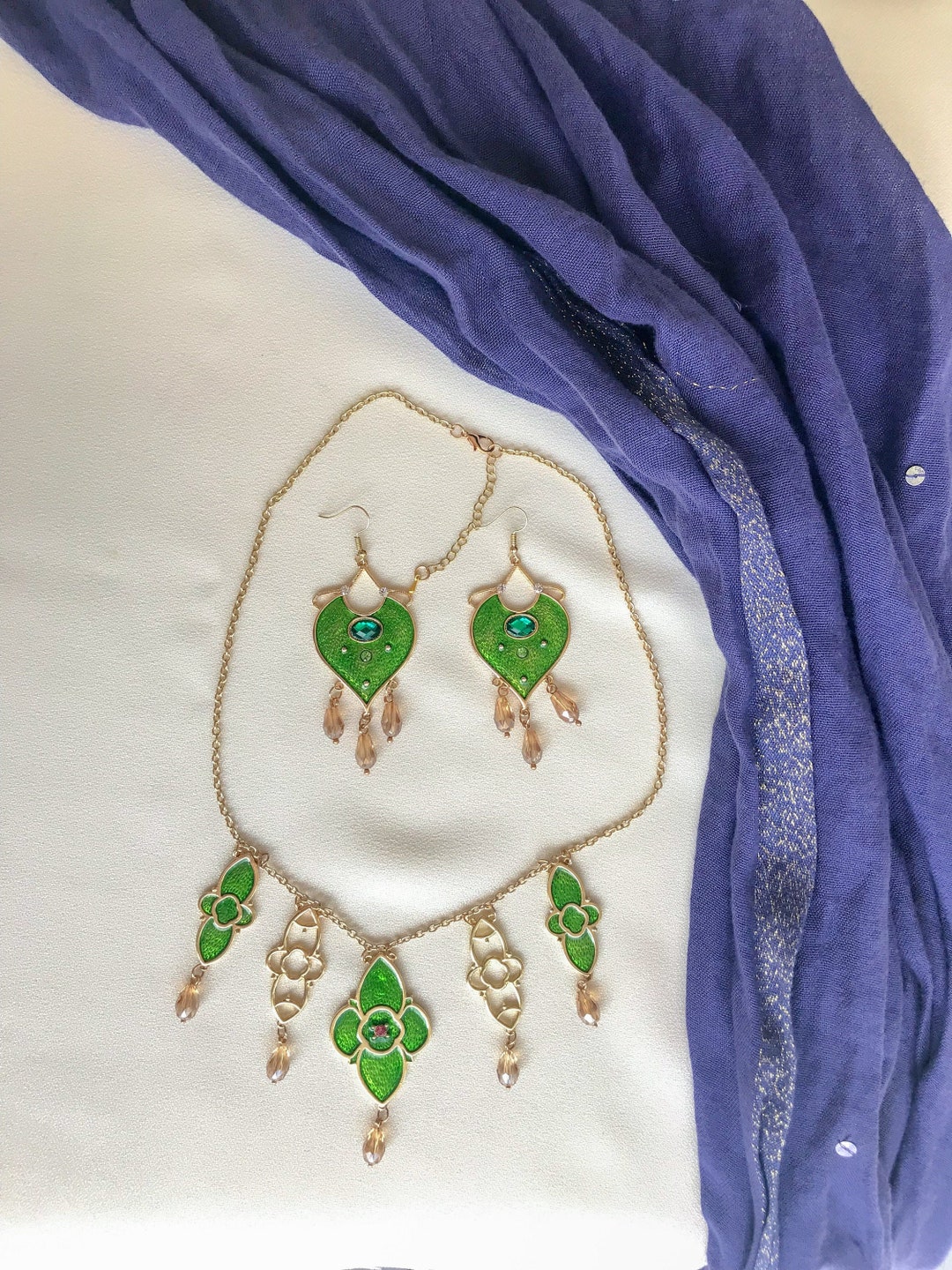 Jasmine New Aladdin Movie 2019 Necklace Earrings Set Cosplay Costume ...