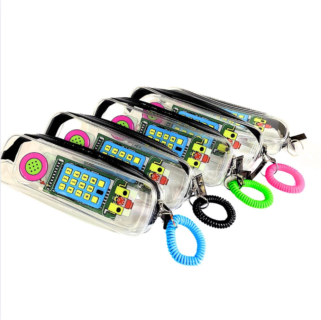Retro 90s Clear Telephone Pencil Pouch - Y2K Vintage Transparent Phone ...