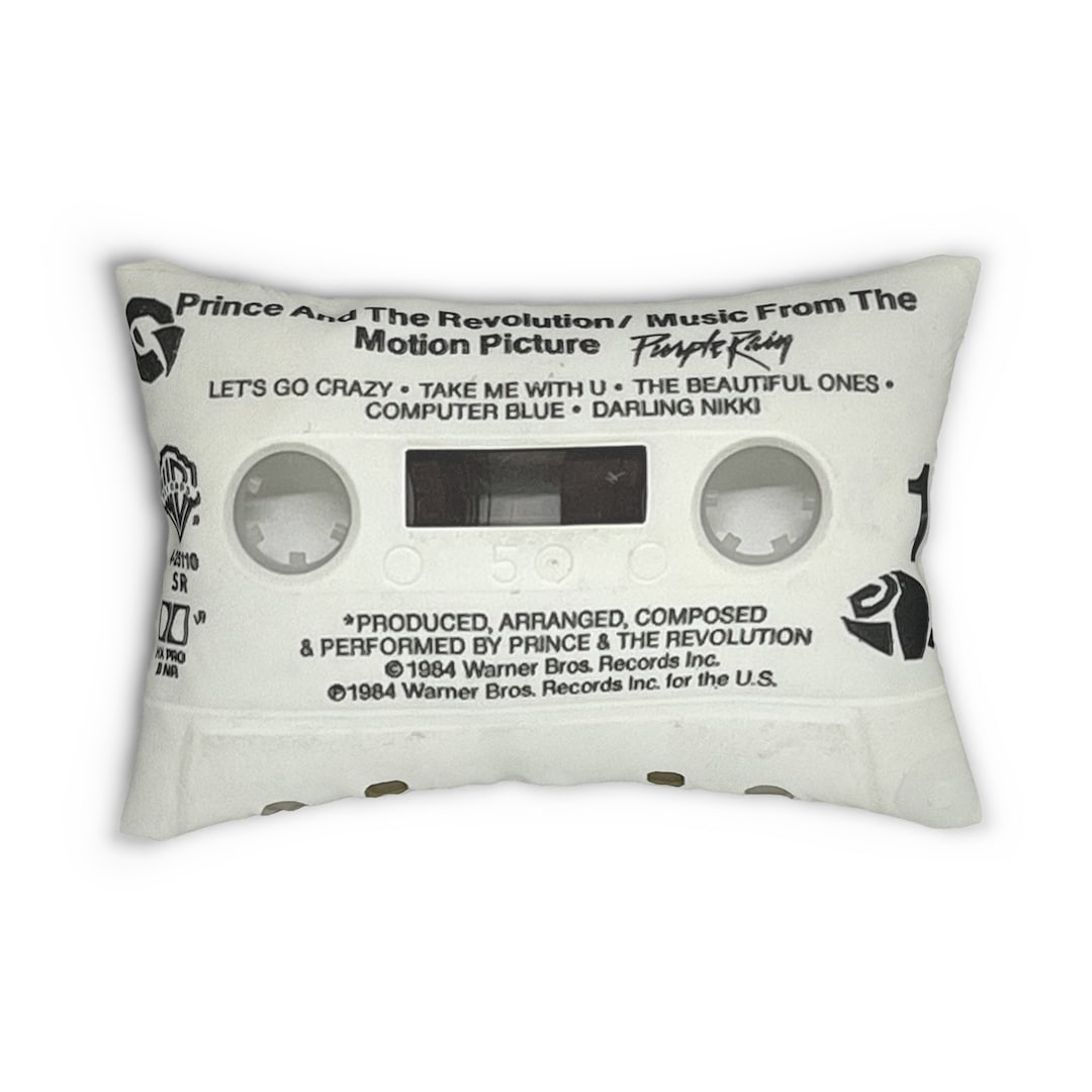 Retro Prince Purple Rain Cassette Tape Lumbar Pillow - Prince Cassette ...