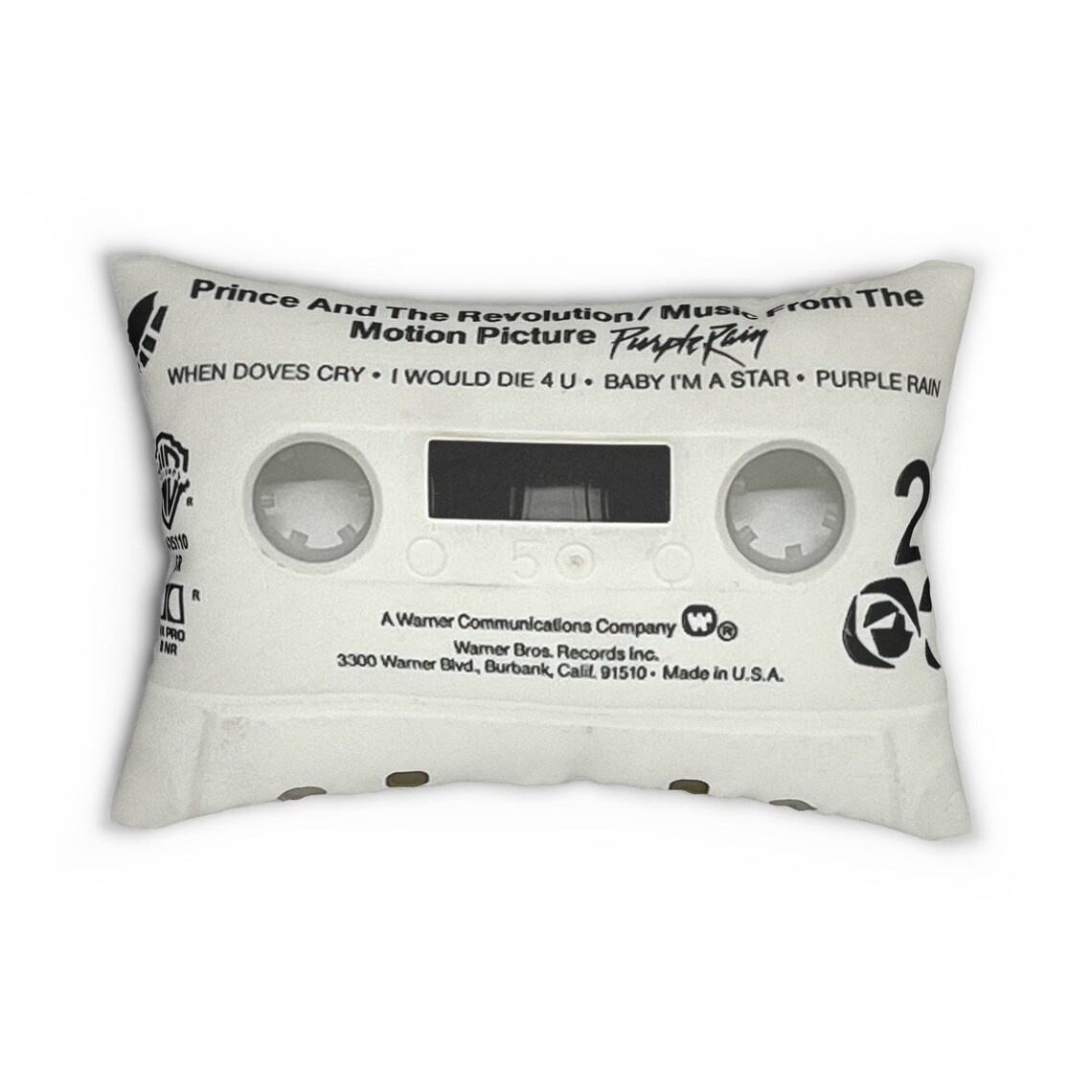 Retro Prince Purple Rain Cassette Tape Lumbar Pillow - Prince Cassette ...