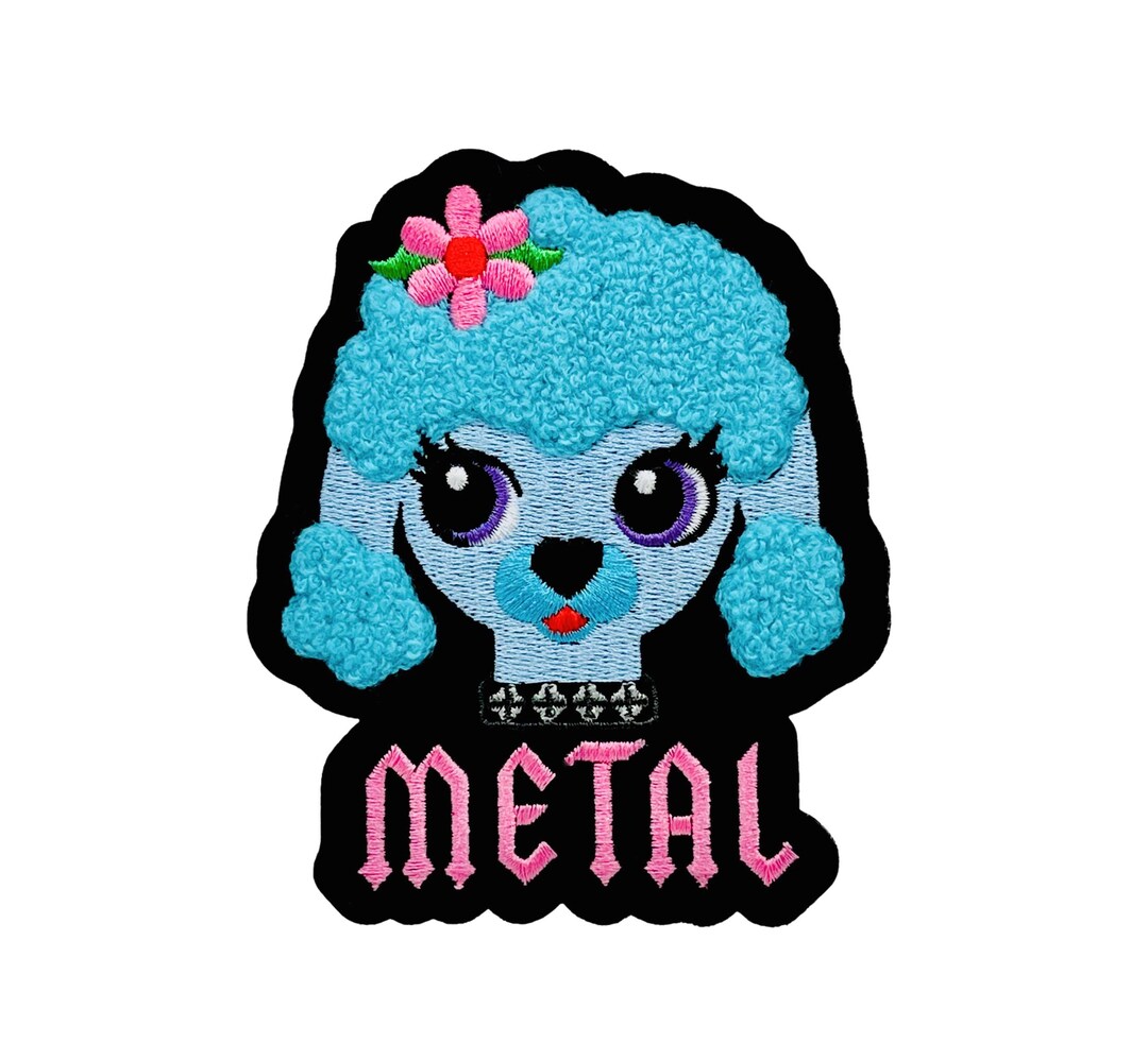Metal Poodle Patch - Cute Retro Heavy Metal Dog Embroidered Iron-on ...