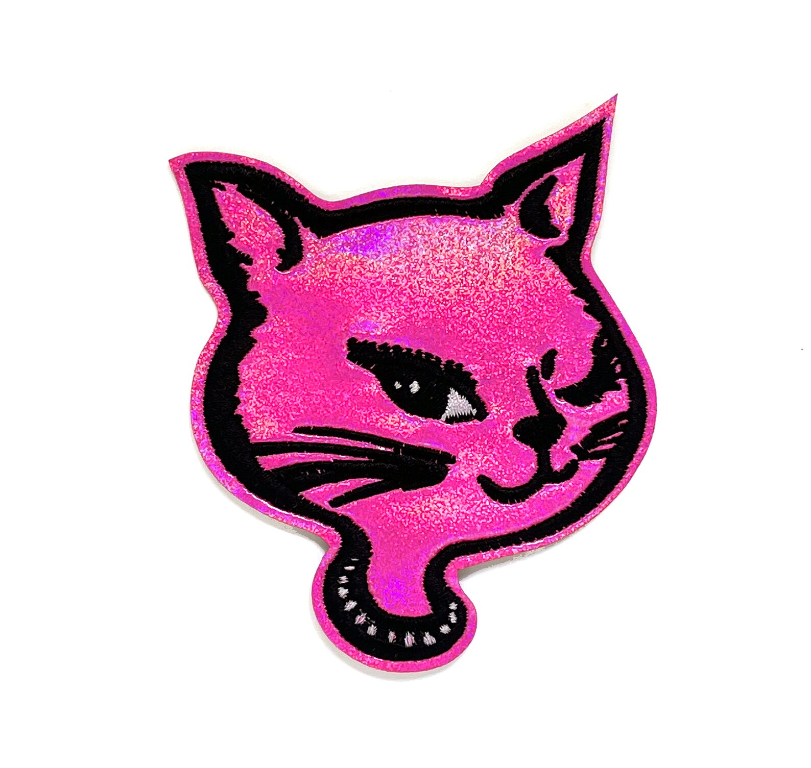 Retro 90s Holo Winking Cat Patch - Kitty Cat Patch - Vintage Winking ...