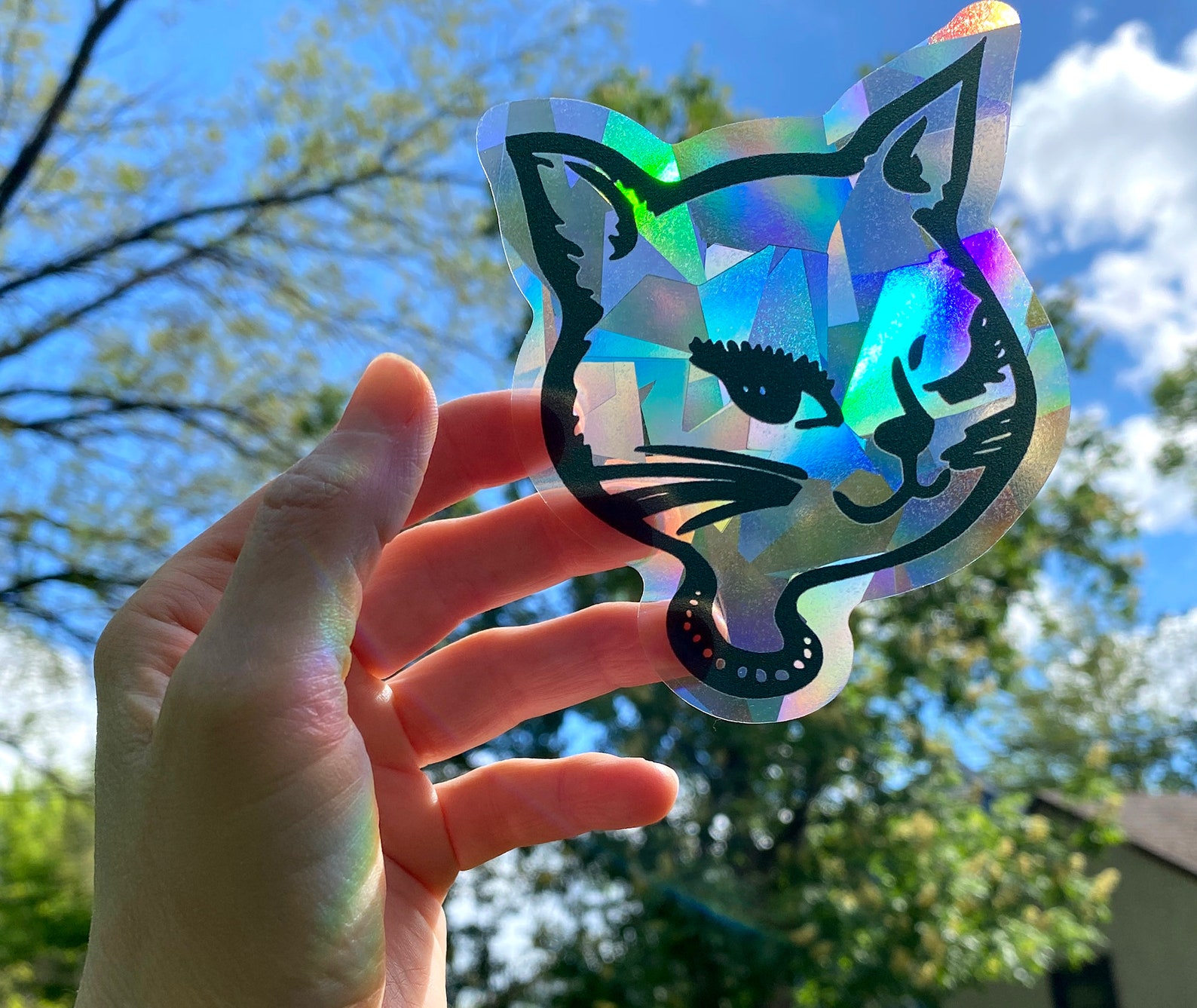 Retro Suncatcher Winking Cat Sticker Vintage 90s Winking Cat - Etsy