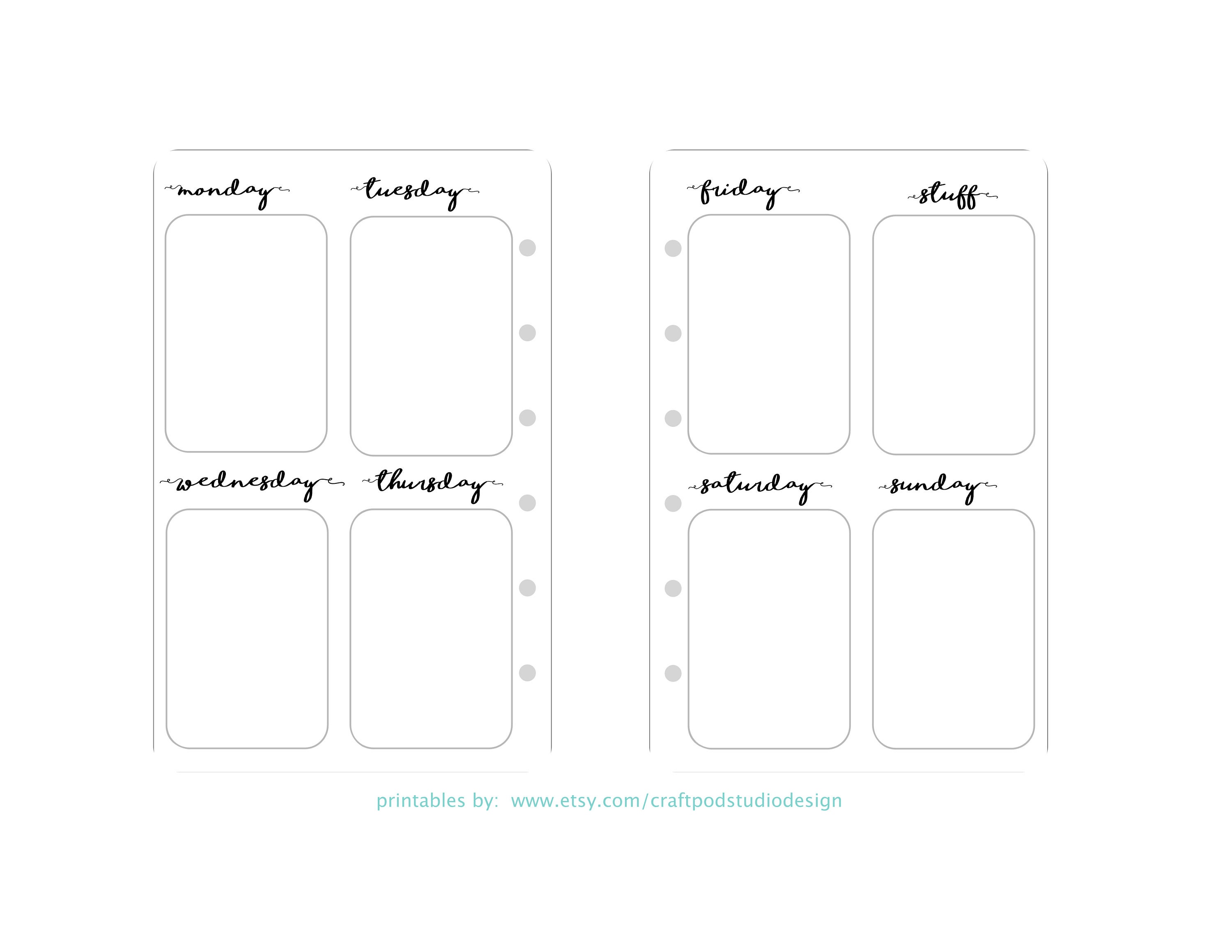 Filofax XL Pocket Inserts Printable - Etsy