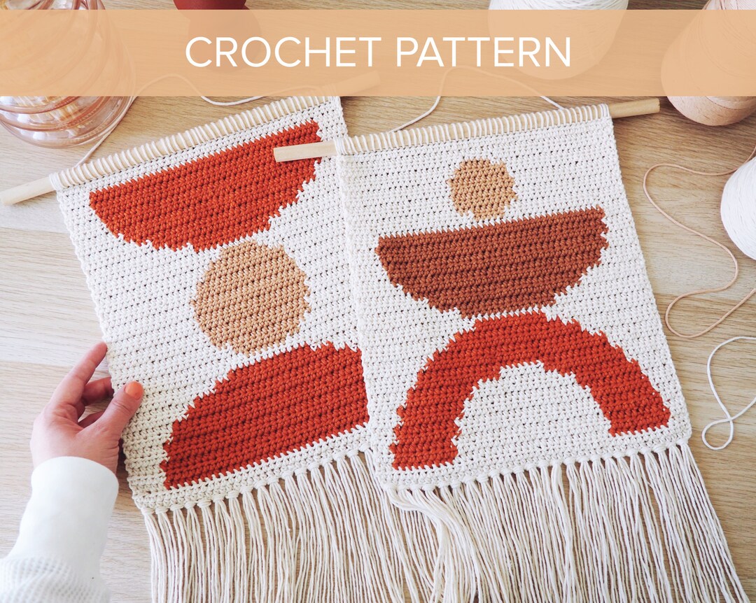 PDF CROCHET PATTERN Two Balance Wall Hangings Tapestry Modern Crochet ...