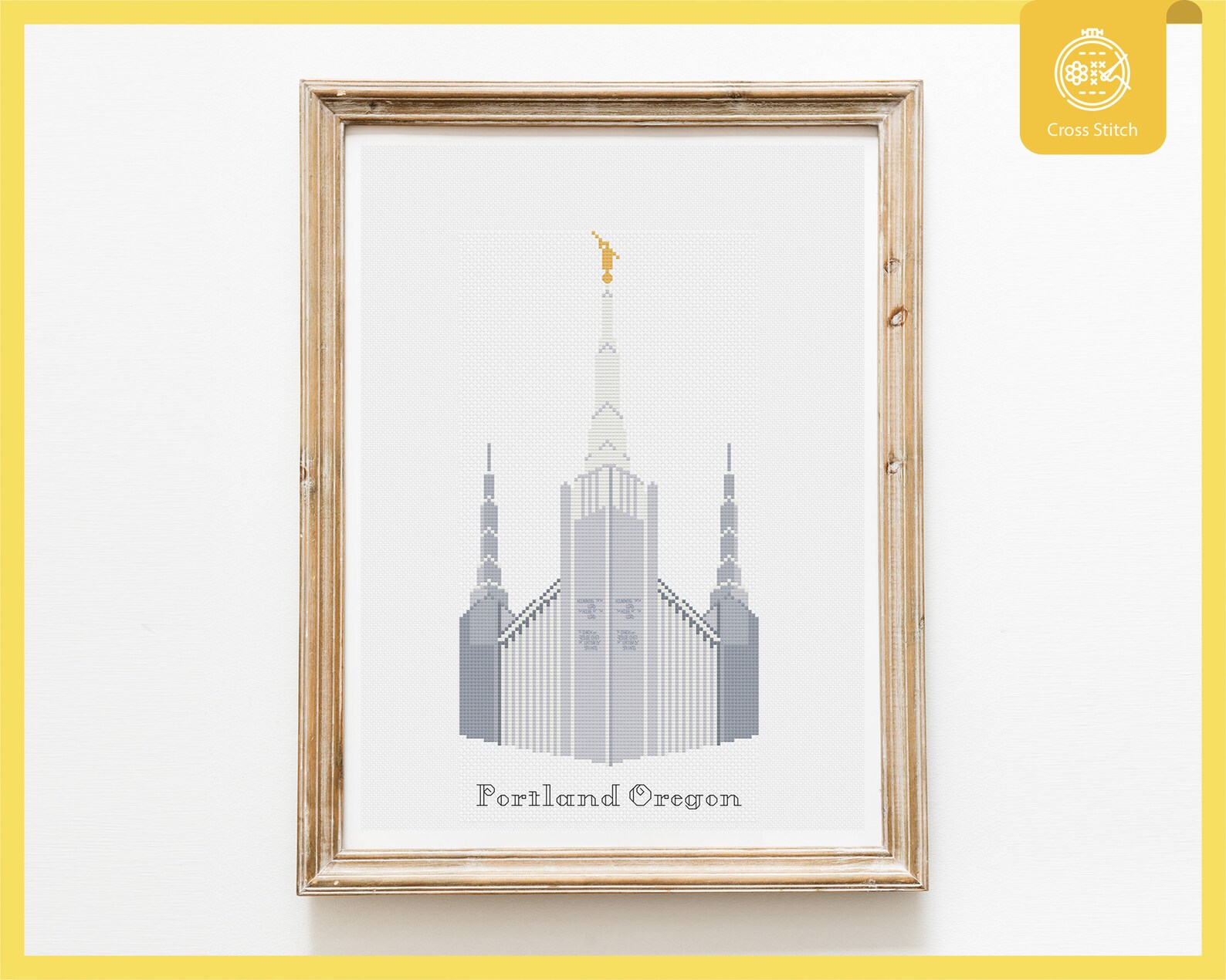 Portland Oregon Temple Cross Stitch Pattern - LDS Temple Cross Stitch ...