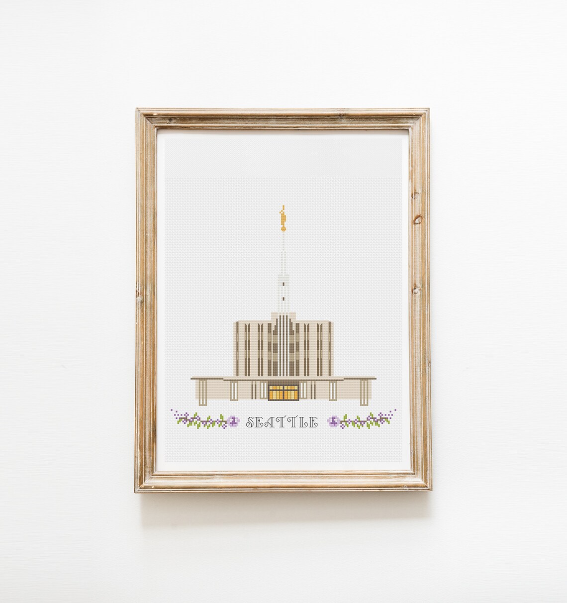 Seattle Washington Temple Cross Stitch Pattern - LDS Temple Cross ...
