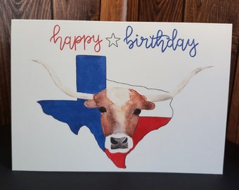 Texas Birthday Card - Etsy