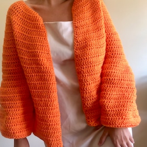 Orange Cardigan, Orange Sweater, Oversize Cardigan, Fall Cardigan ...