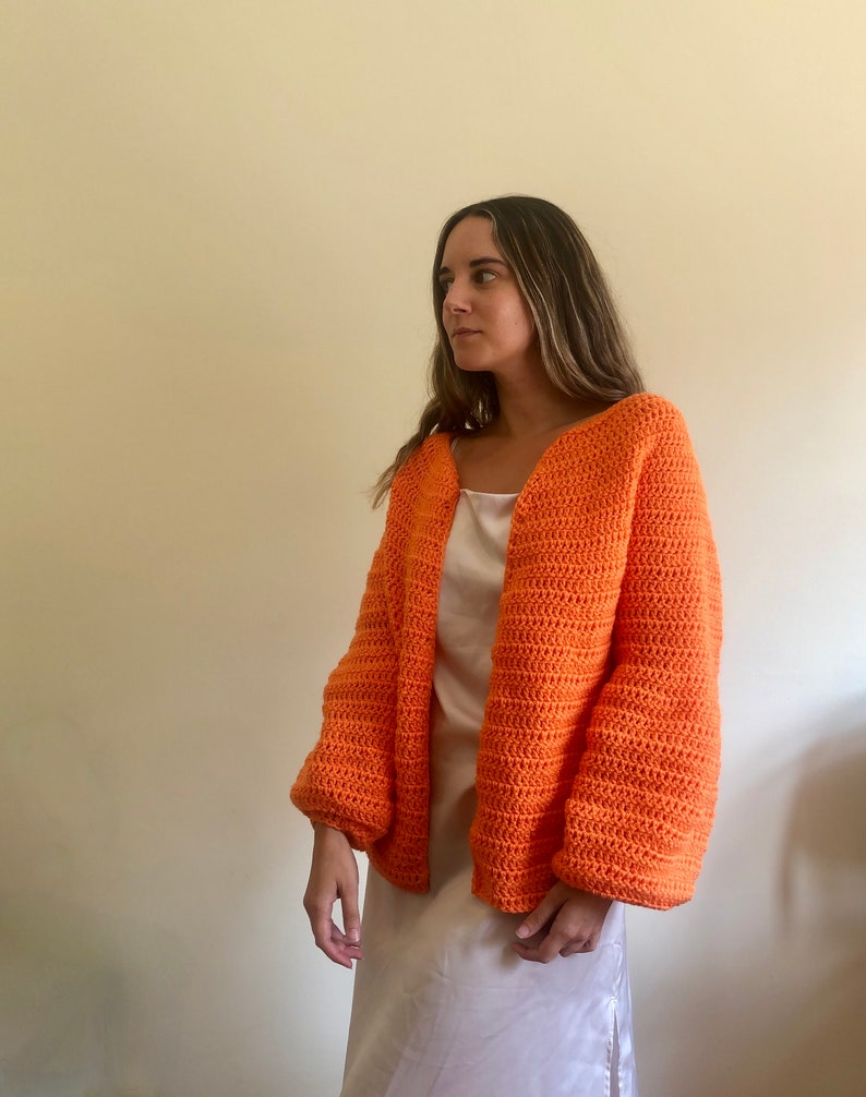 Orange Cardigan, Orange Sweater, Oversize Cardigan, Fall Cardigan ...