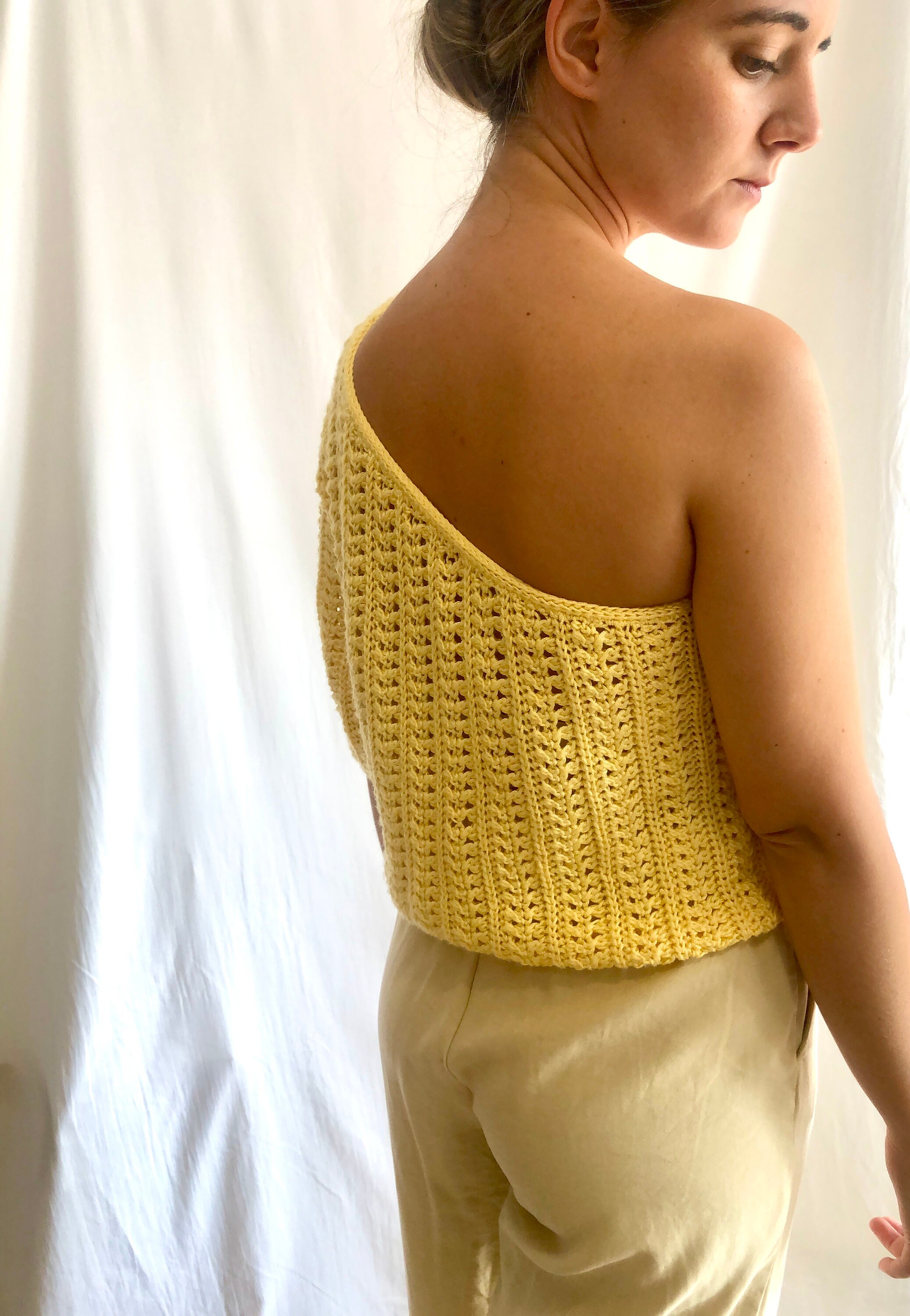 One Sleeve Shirt Yellow Light Sweater Lace Sweater off - Etsy