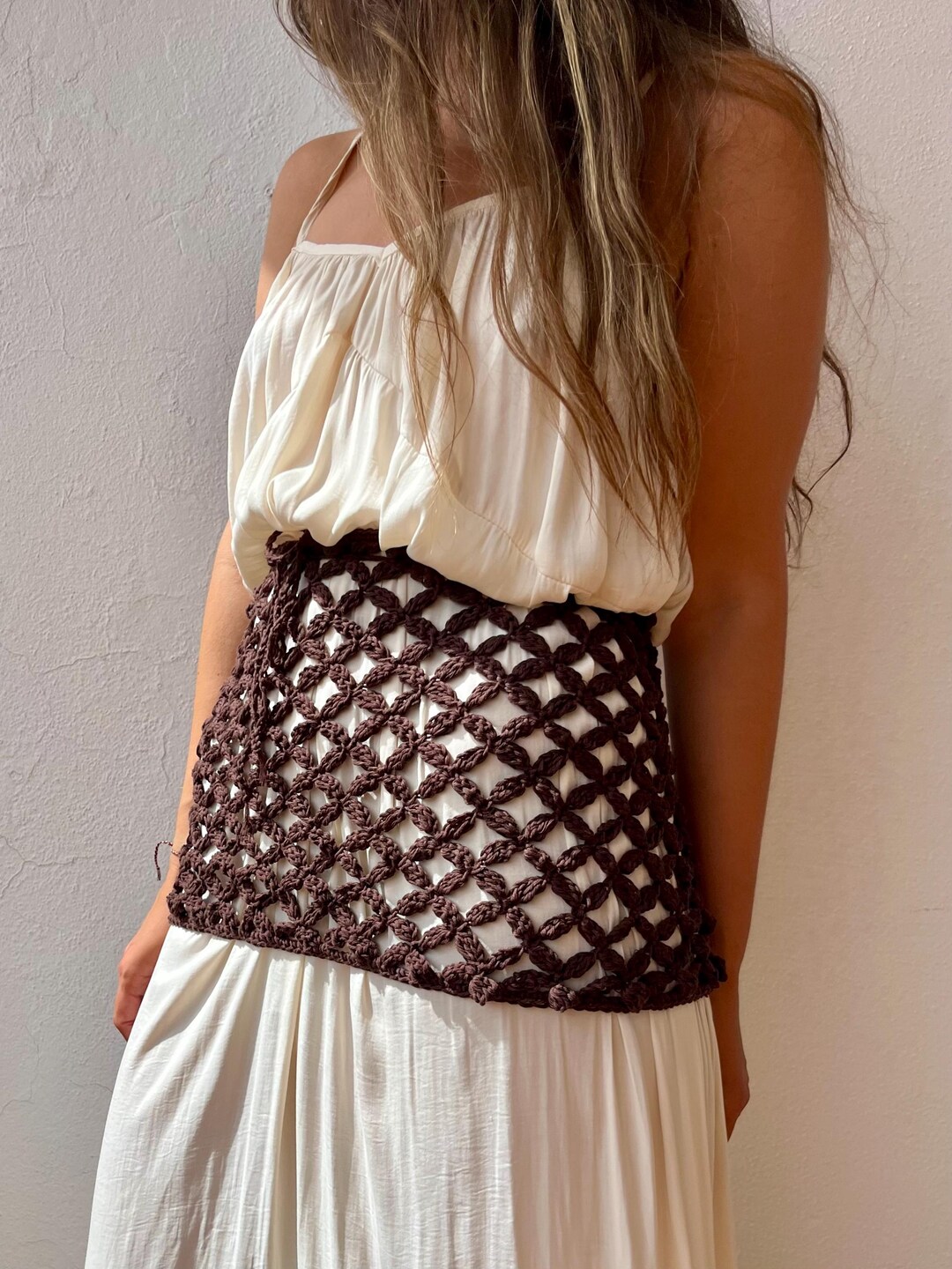 Adjustable Crochet Waist Belt, Girdle Belt, Scarf Belt, Crochet Waist ...