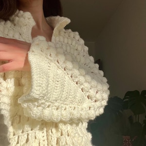 Floor Length Crochet Robe, Maria Callas Cardigan, Retro Cardigan ...