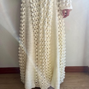 Floor Length Crochet Robe, Maria Callas Cardigan, Retro Cardigan ...