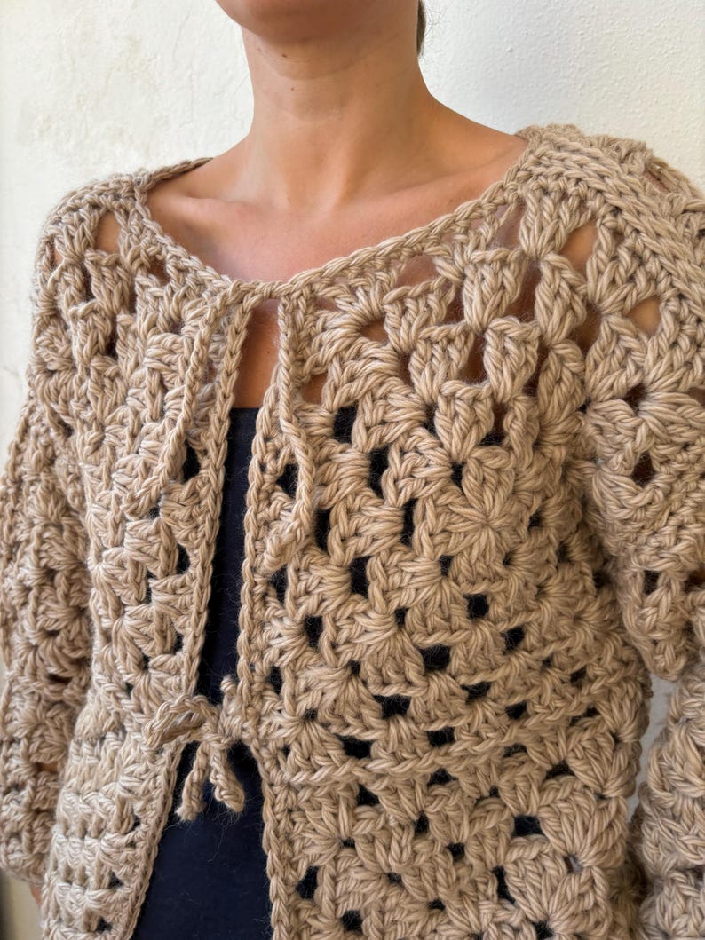 Tie Front Cardigan, Winter Layering Sweater, Cardigan Bow Tie, Crew ...
