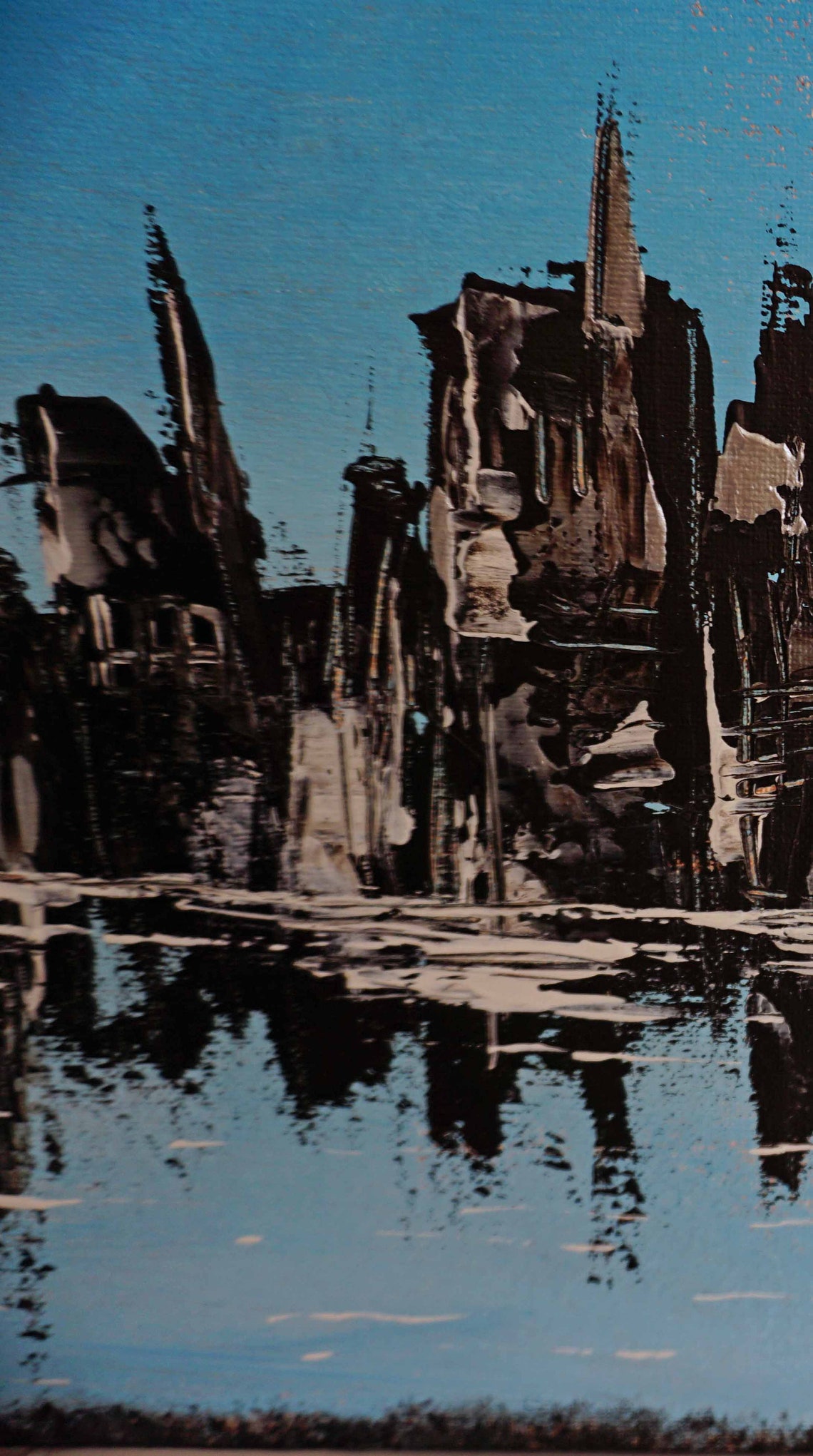 Original Abstract City Viewart/acrylic Painting Wall - Etsy Canada