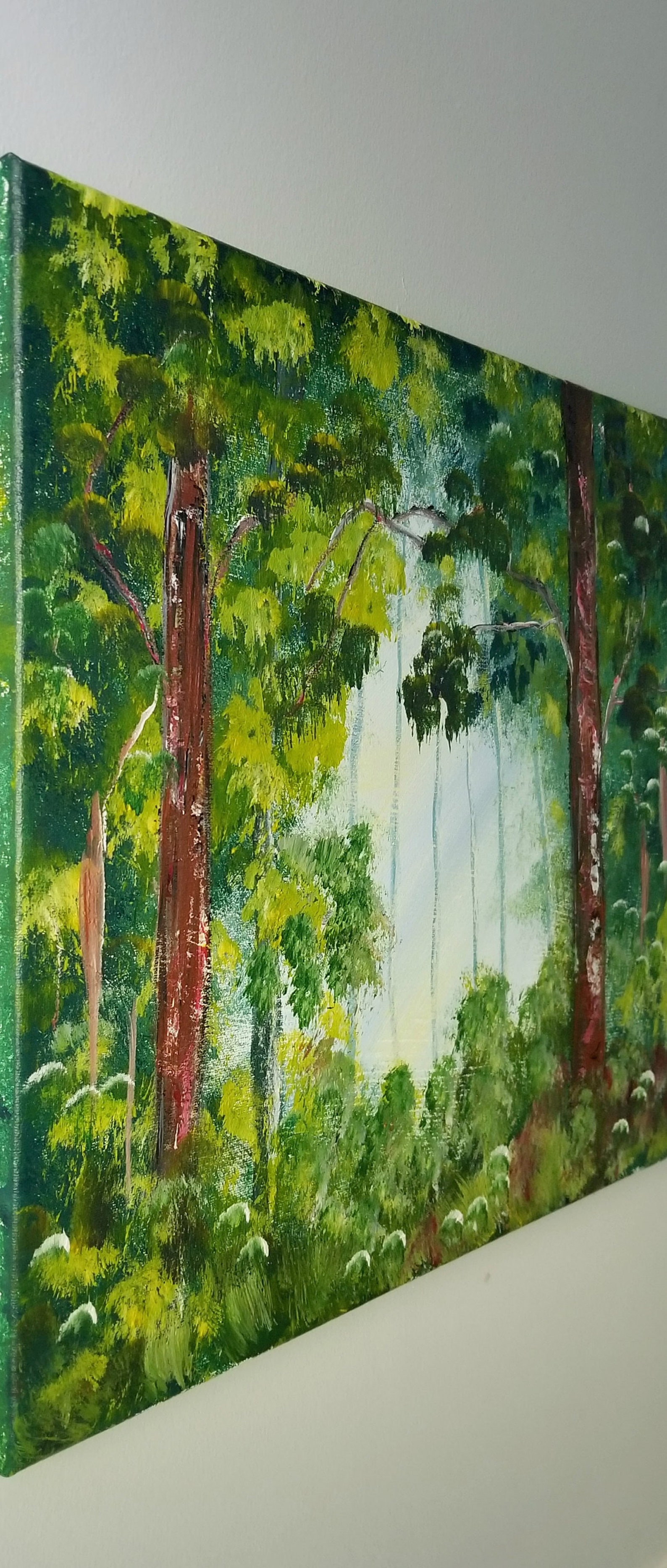 Landscape Painting/green Tree Original Art/forest Acrylic - Etsy