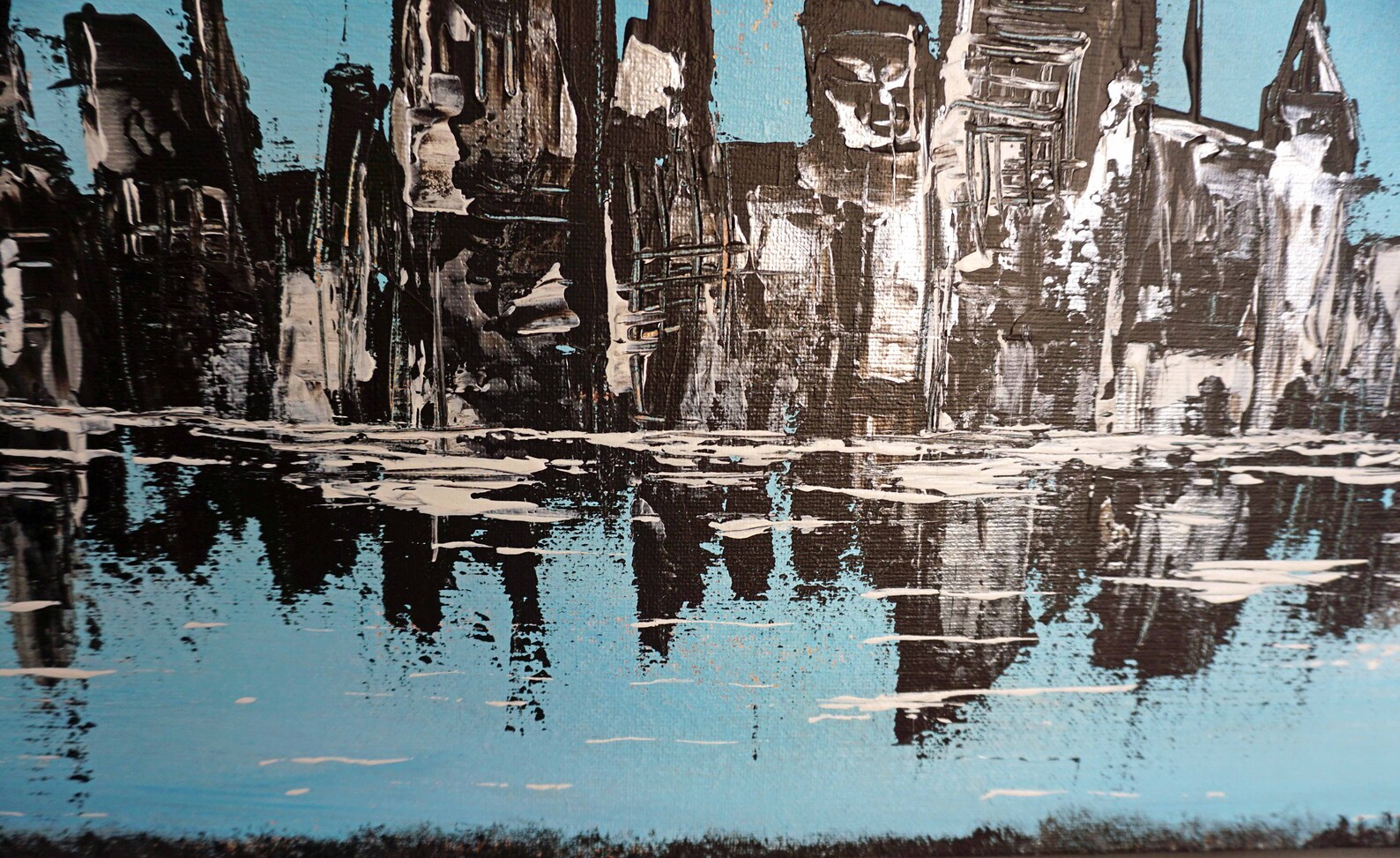 Original Abstract City Viewart/acrylic Painting Wall - Etsy Canada