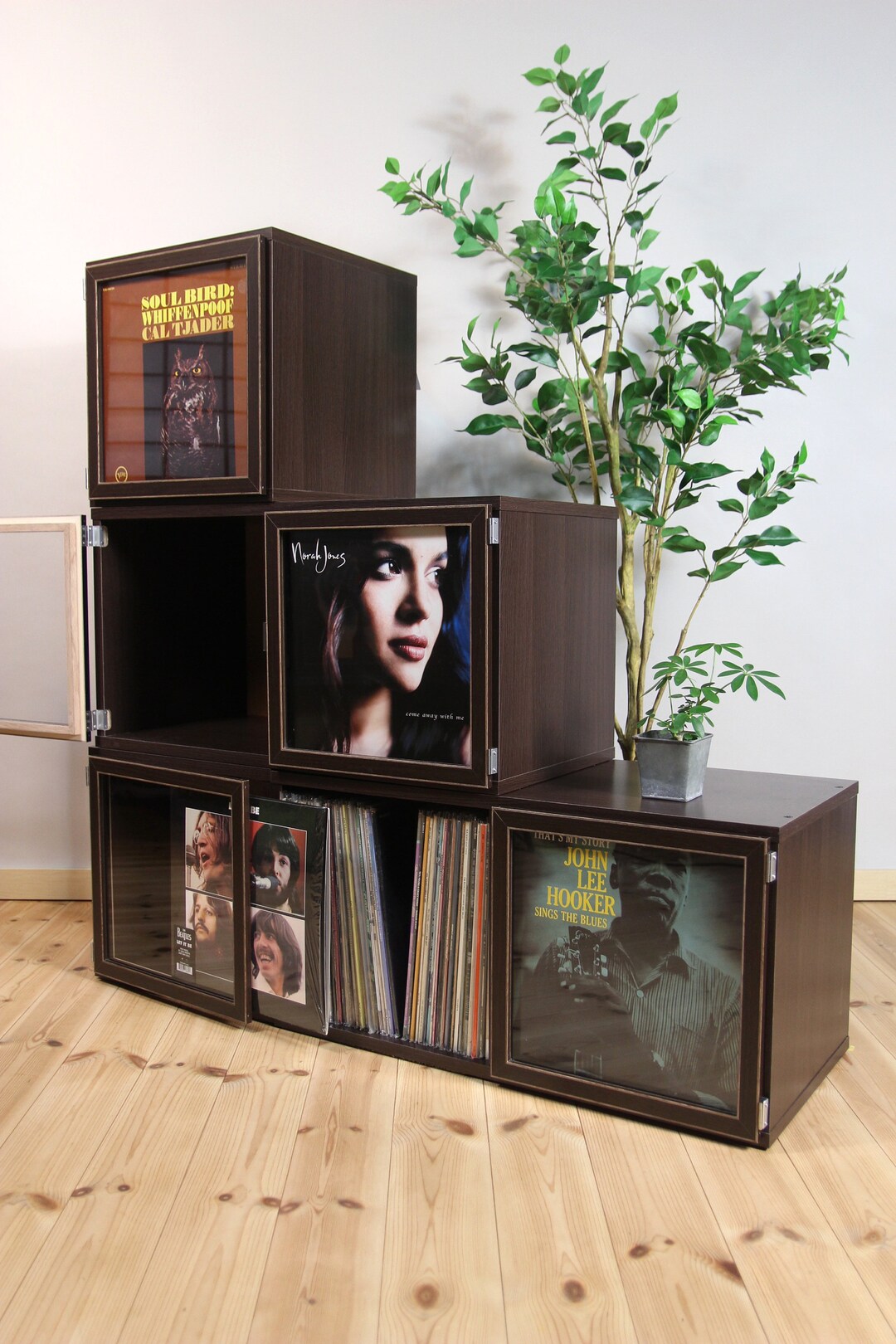 Ideas Art Vinyl Record Storagelp Frame Display One Box Cabinet Cube ...