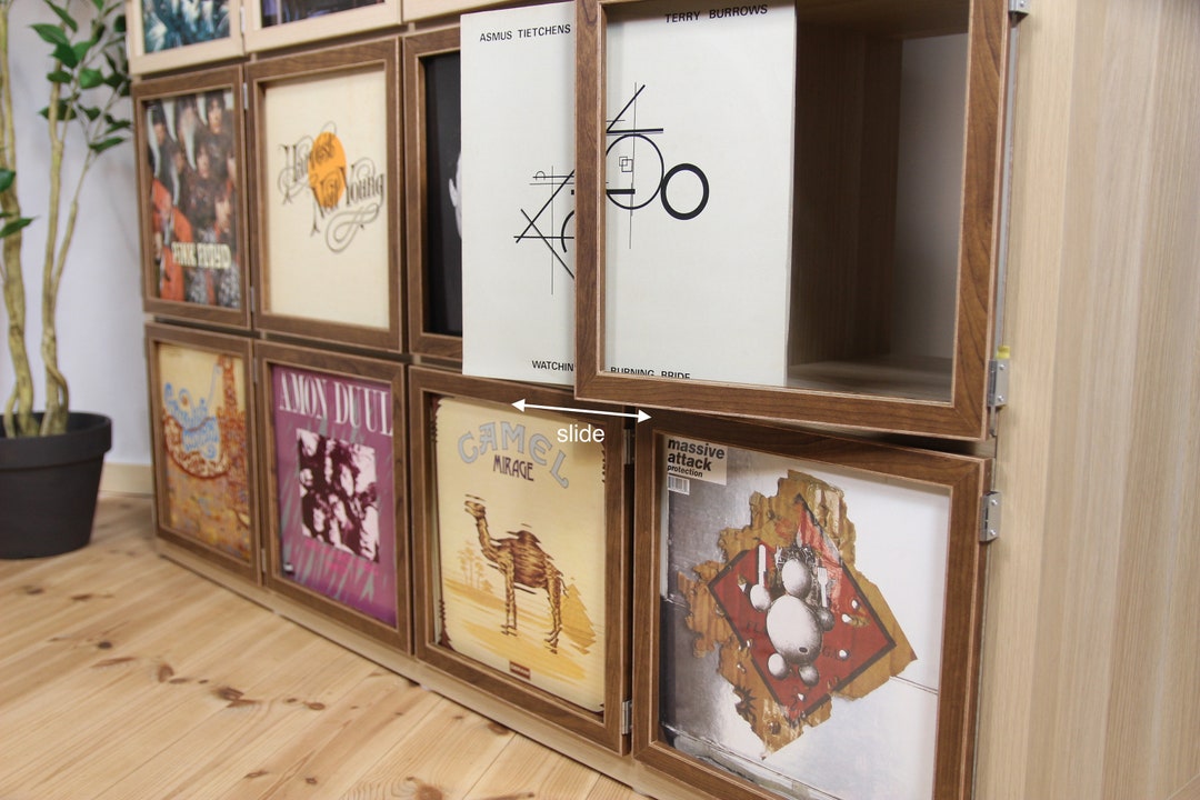 IKEA Kallax Shelf Walnut LP Art Frame Door for Vinyl Record Storage ...
