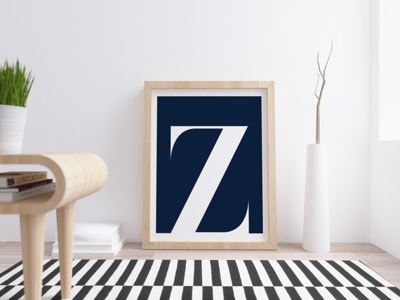 Letter z Printable Initial Art Poster | Etsy