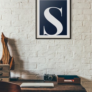 Letter "s", Printable Initial, Art Poster, Typography Poster, Wall Art ...