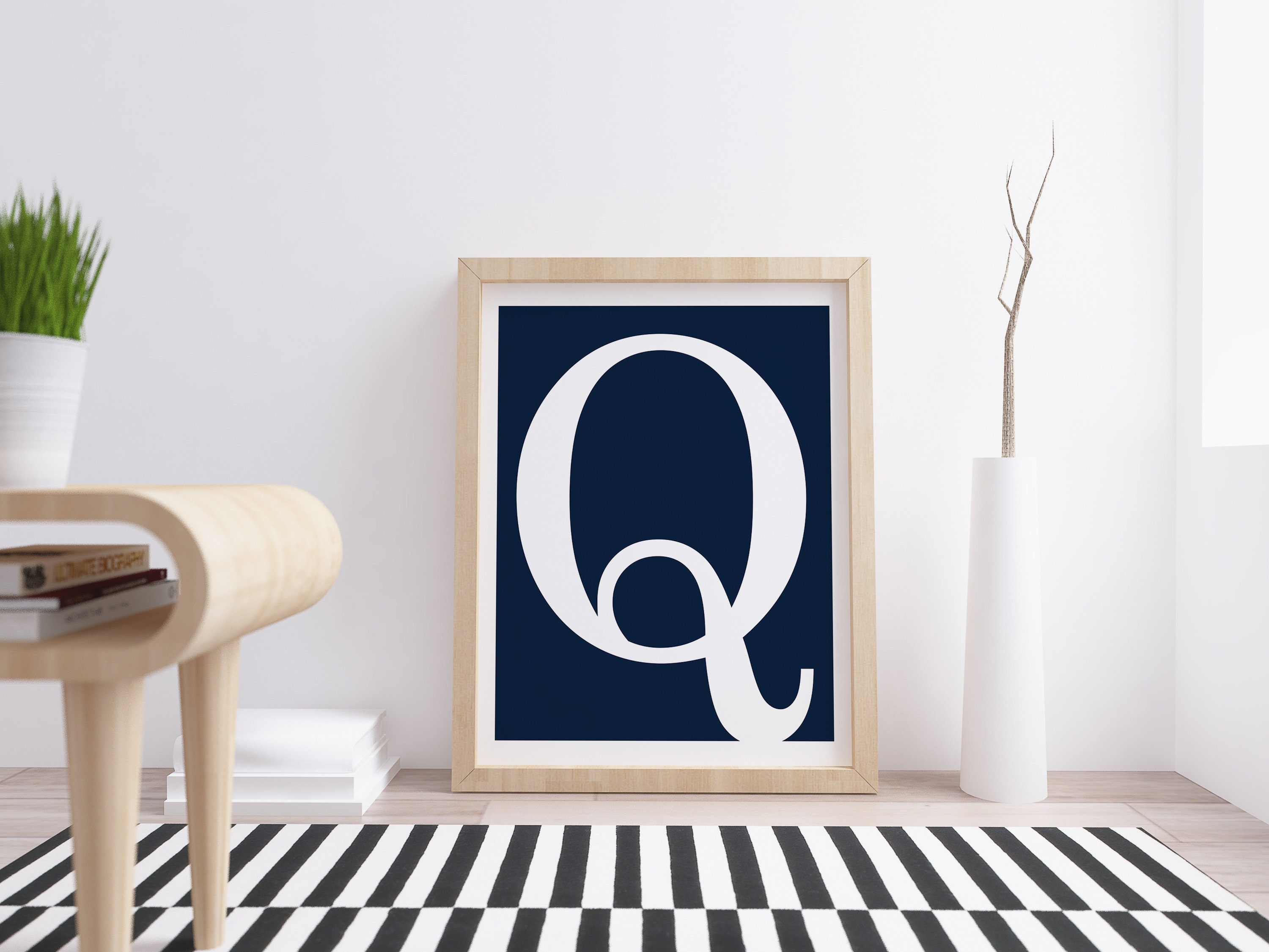 Letter q Printable Initial Art Poster - Etsy