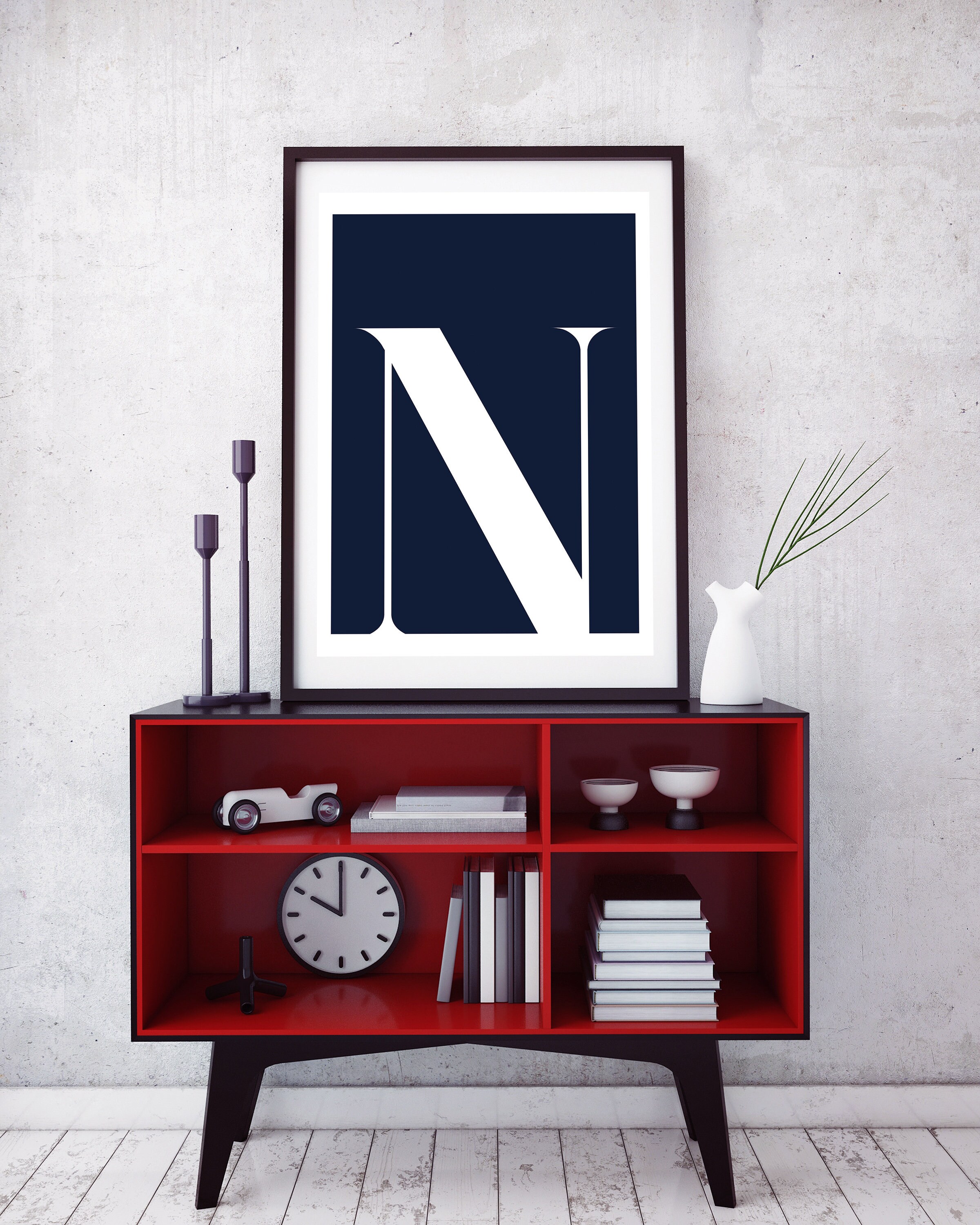 Letter "n", Printable Initial, Art Poster, Typography Poster, Wall Art ...