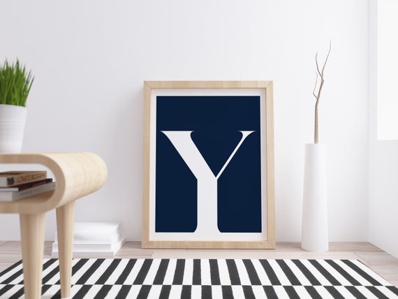 Letter y Printable Initial Art Poster | Etsy